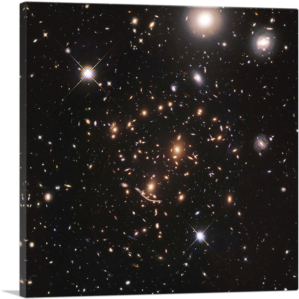 ARTCANVAS Hubble Telescope Abell 370 Cluster Canvas Art Print - Size ...