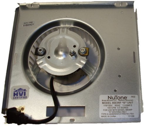 Nutone Motor (8664RP) Assembly # 97017706 1550 RPM; 1.2 Amps, 115 Volts ...