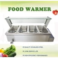 INTBUYING 4-Pan Food Warmer Commercial Buffet Food Warmer Stainless ...