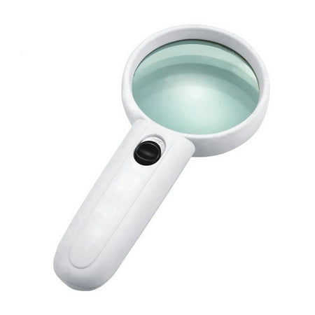 4X Magnification Handheld Magnifier With 2 LED Light Mini Pocket ...