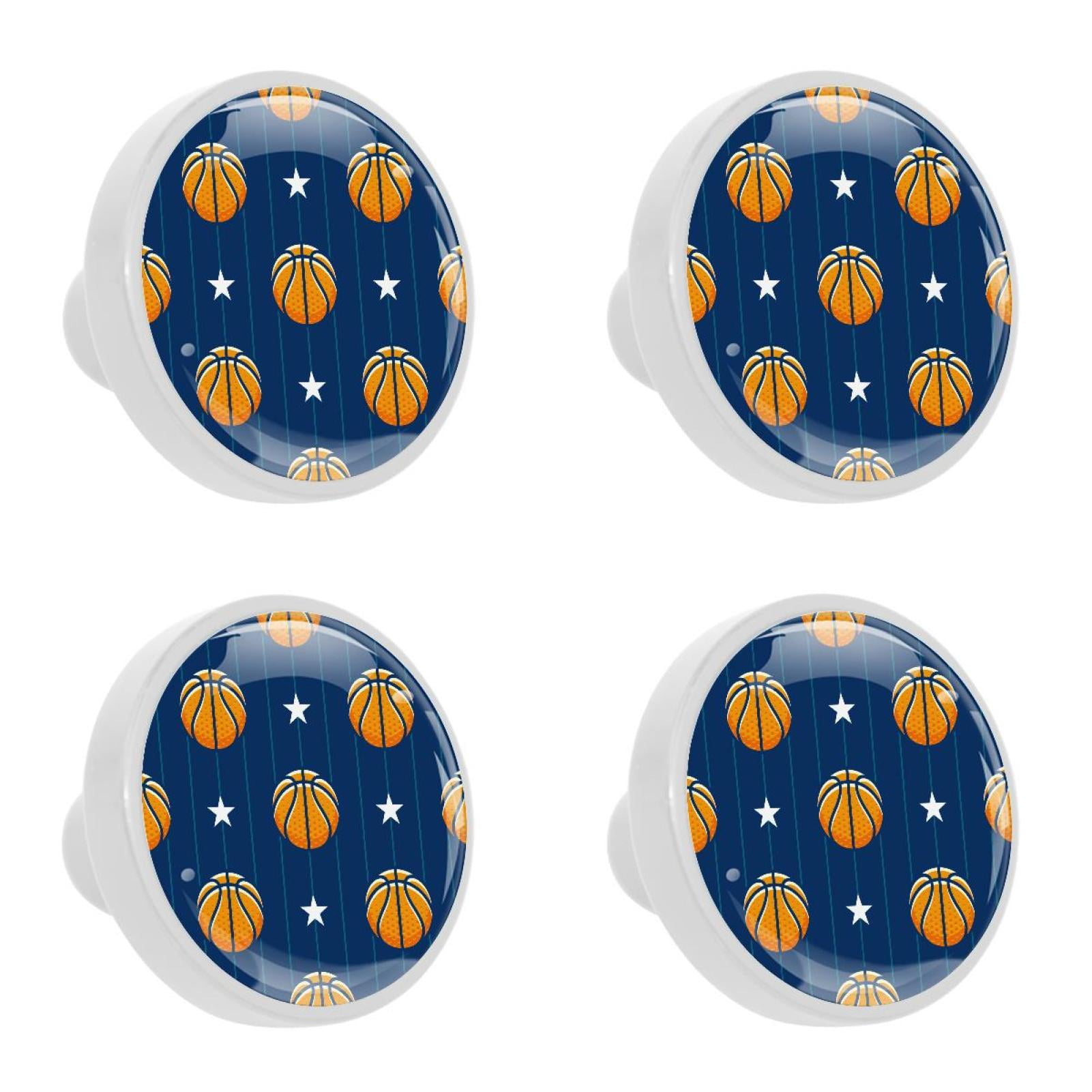 4 Pcs Basketball Stars Stripe Knobs for Kitchen Cabinet Cupboard ...