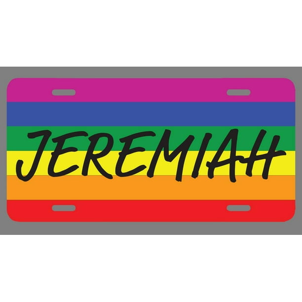 Jeremiah Name Pride Flag Style License Plate Tag Vanity Novelty Metal ...