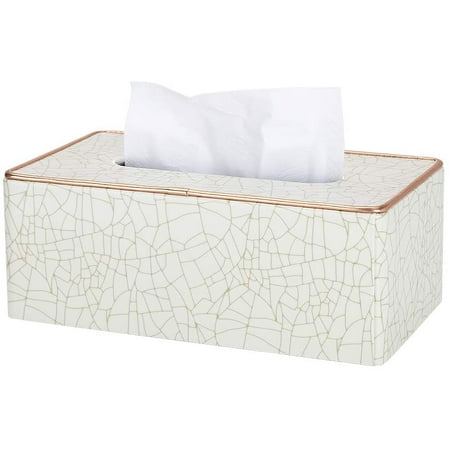 Rectangular Leather Tissue Box (Beige - Ice Cracks Pattern) | Walmart ...