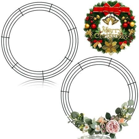 HTWW 2 Pack Metal Wire Wreath Frame, Floral Crafts Wire Wreath Making ...