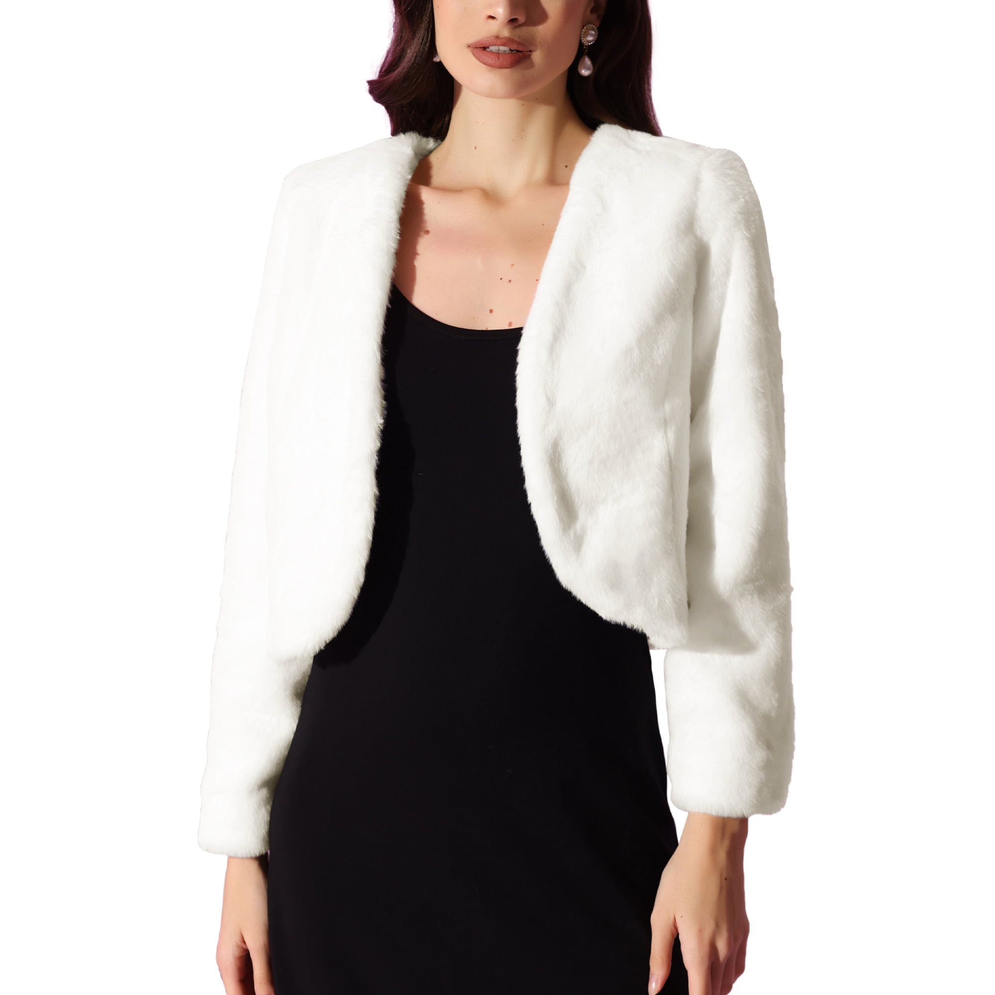 Click here for Inspire Chic Cropped Open Front Jacket For Womens... prices