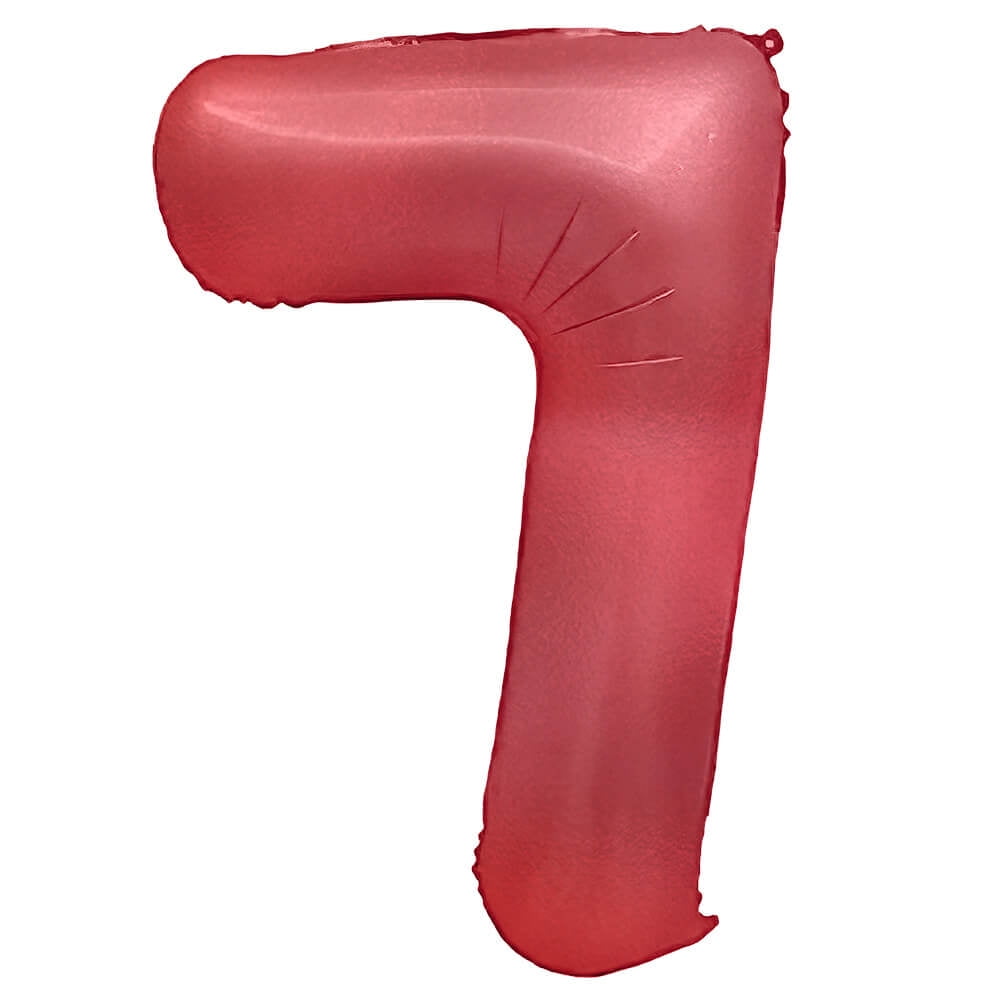 32 inch Number 7 - Metal Balloons - Crimson Red Foil Mylar Balloon ...