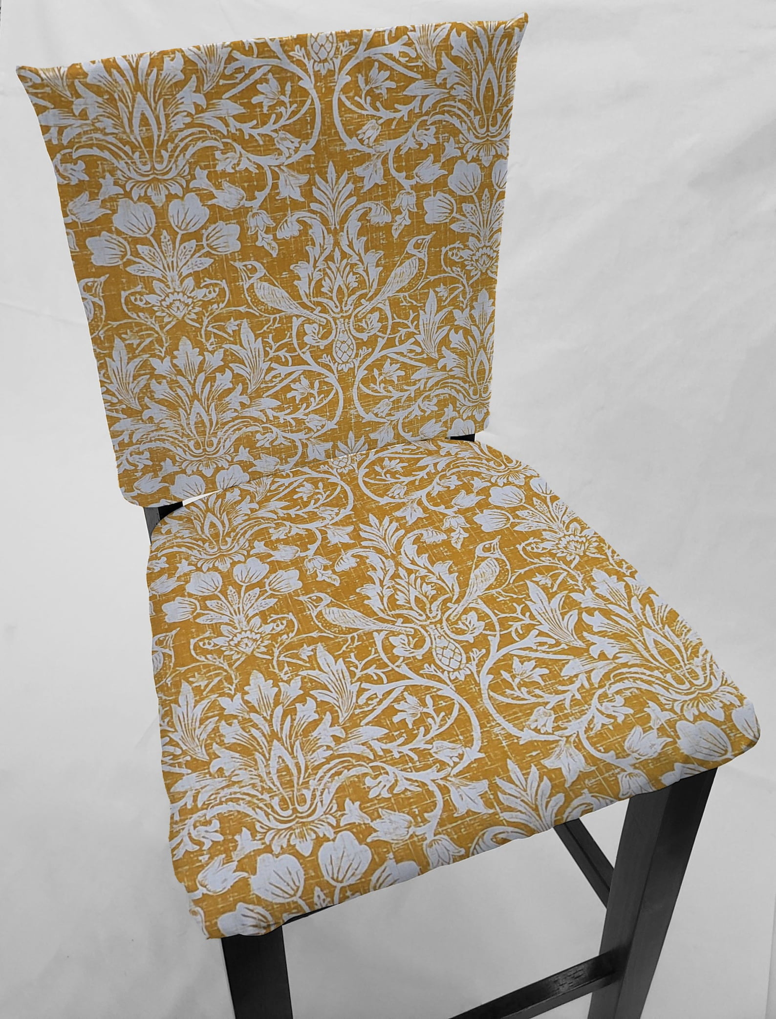 Gold Floral Damask Dining Room Chair Back Covers or Seat Covers by ...