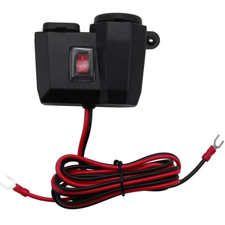 Dual Usb Motorcycle Cigarette Lighter Socket Atv Led Voltage Display ...