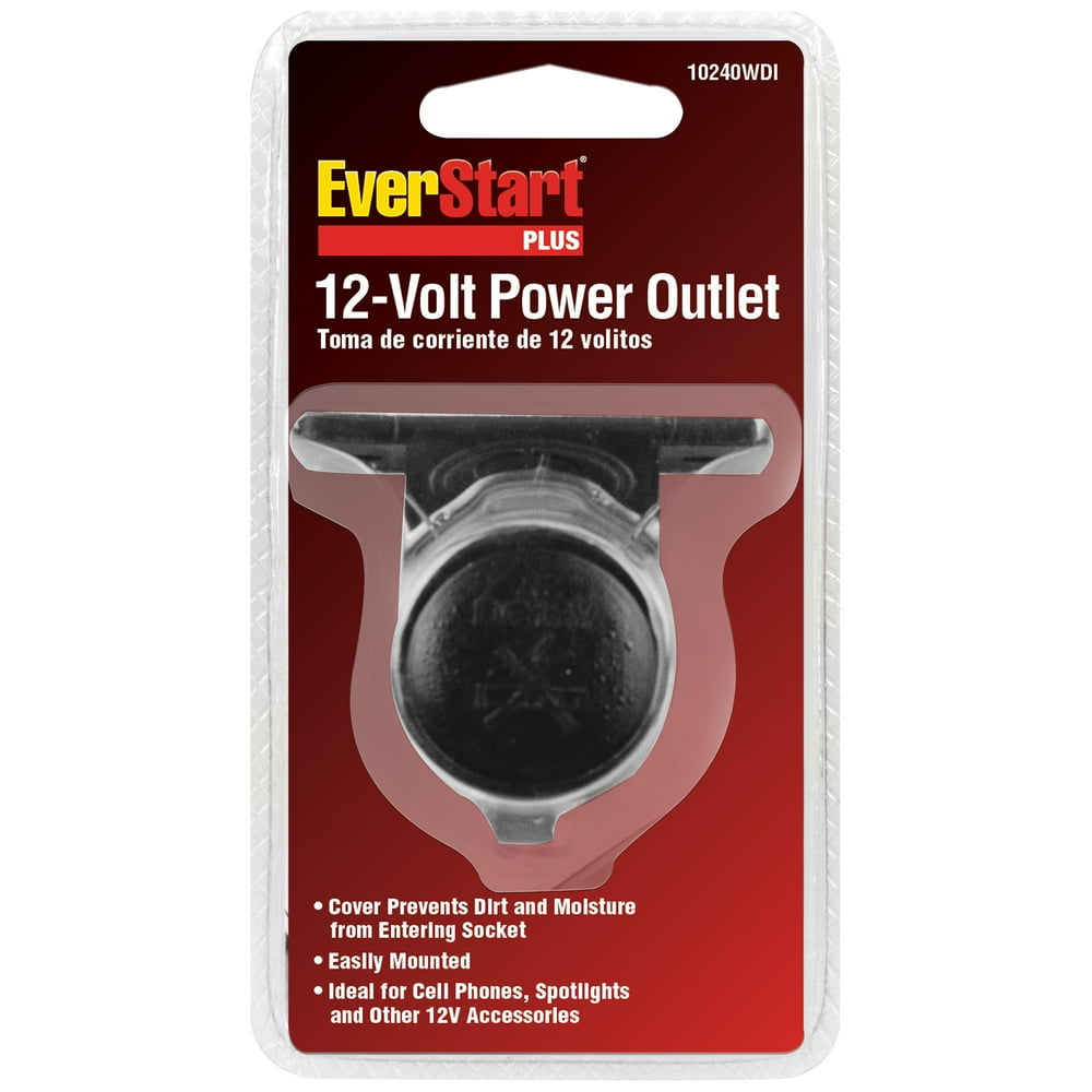 EverStart Plus Auto Auxiliary Dual 12 Volt Power Outlet, Black ...
