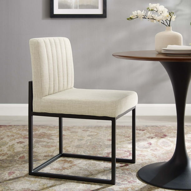Modway Carriage Channel Tufted Sled Base Upholstered Fabric Dining ...