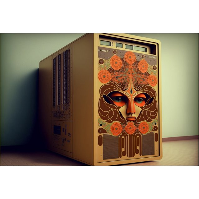 24x36 gallery poster, totally groovy 1970s supercomputer ai art p4 ...