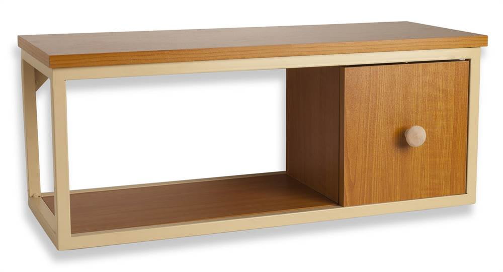 Floating Shelf with Metal Railing and Door - Walmart.com