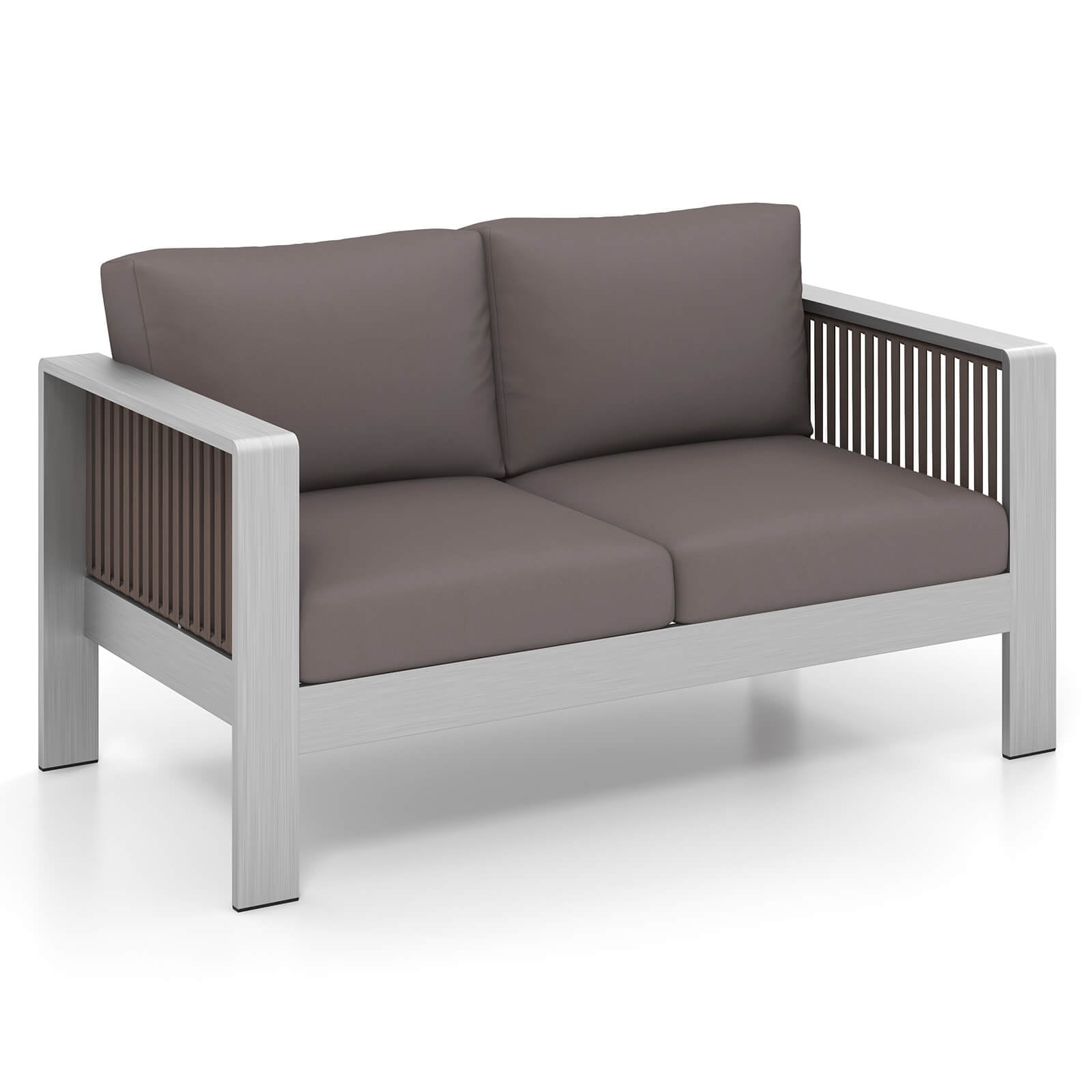 Click here for Costway Patio Aluminum Loveseat Sofa Outdoor Furni... prices