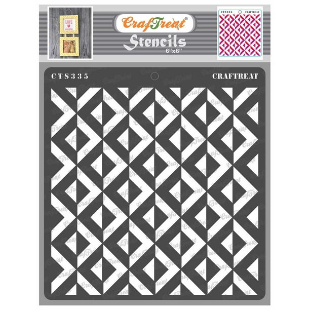 CrafTreat 3D Square Pattern Stencil for Painting and Crafting - 6"x6 ...
