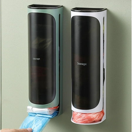 Wall Mounted Garbage Bag Storage Box With Hooks Trash Bag Holder ...