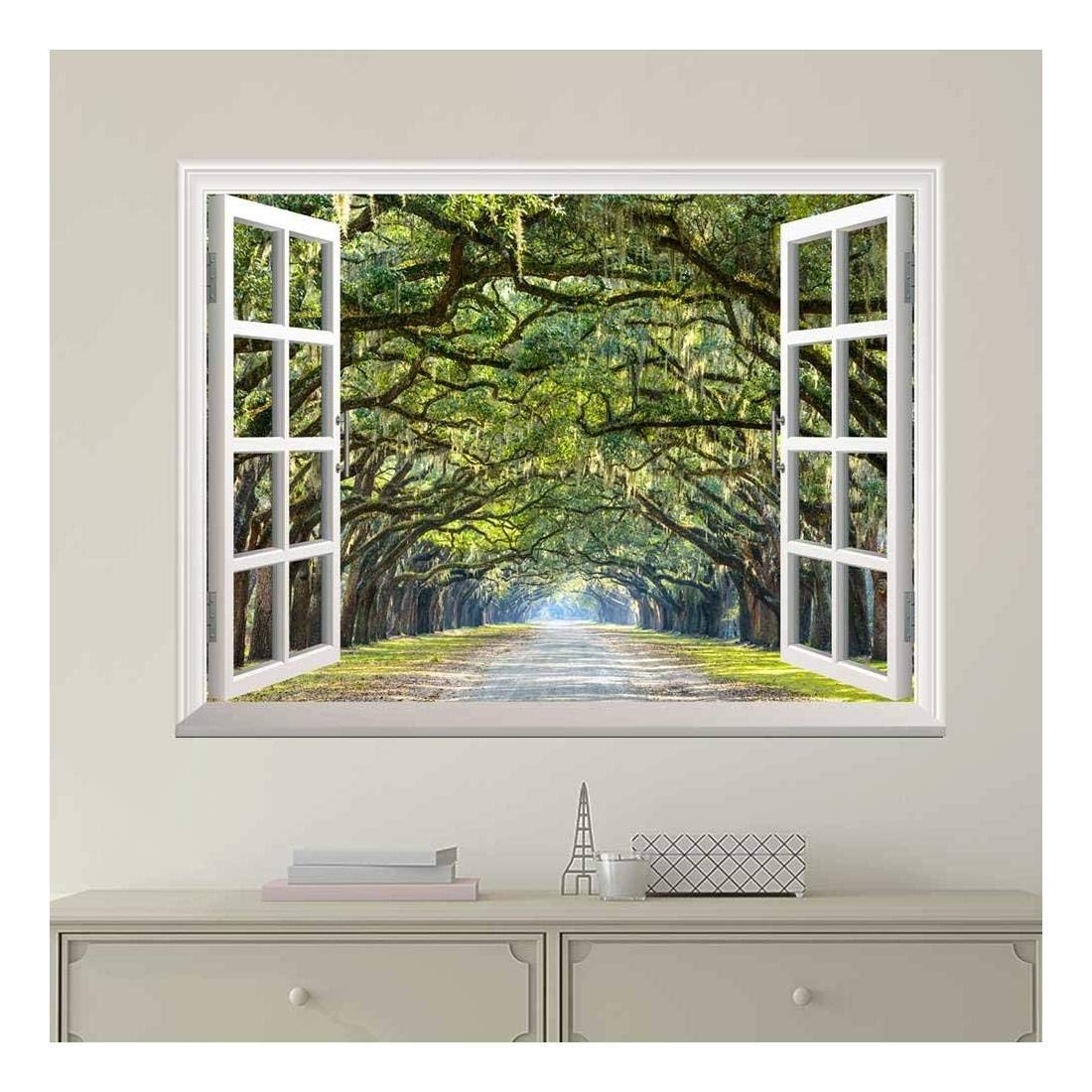 Wall26 Forest Window View Peel & Stick Wallpaper, 24x32 inches ...