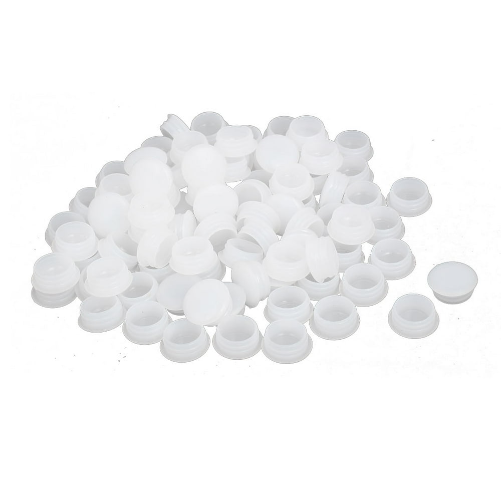15mm Dia Plastic Thread Design Screw Cap Covers Hole Plugs Lids White ...