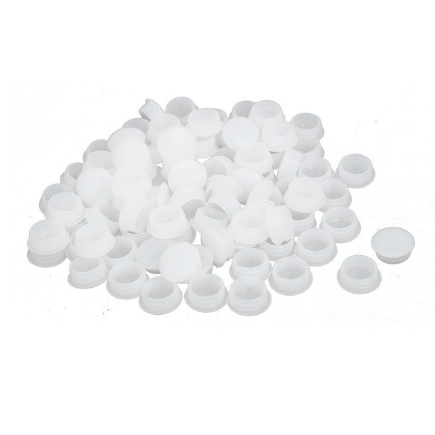15mm Dia Plastic Thread Design Screw Cap Covers Hole Plugs Lids White ...