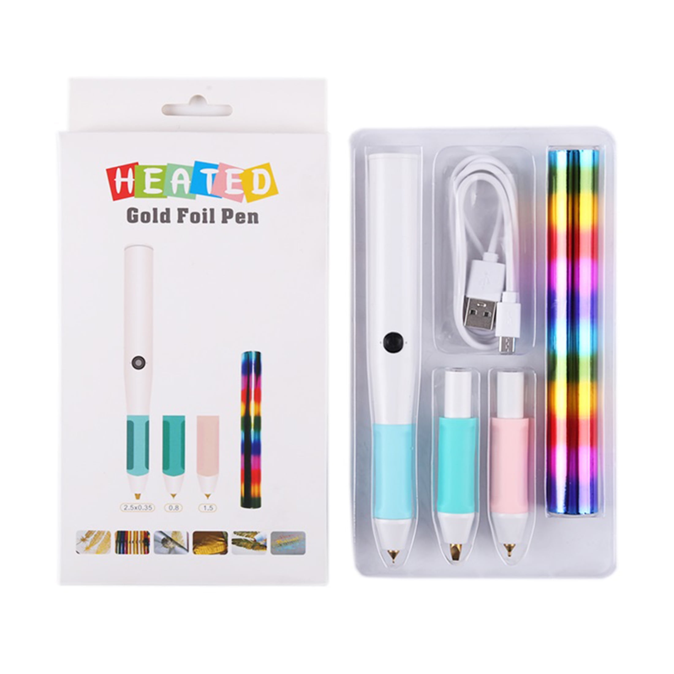 Briartw All-in-one kit Heat Foil Pen Colorful Hot Foil Paper Set For ...