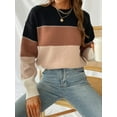 Cupshe Womens Long Sleeve Colorblock Fall Winter Casual Knit Pullover ...
