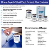 Moose Supply SX69 Vinyl Cement Glue, 32 Oz Waterproof Fast Dry Flexible ...