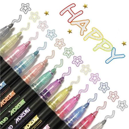 fastboy 12PCS Colouring Pencils Outline Pen Double Line Graffiti Pen ...
