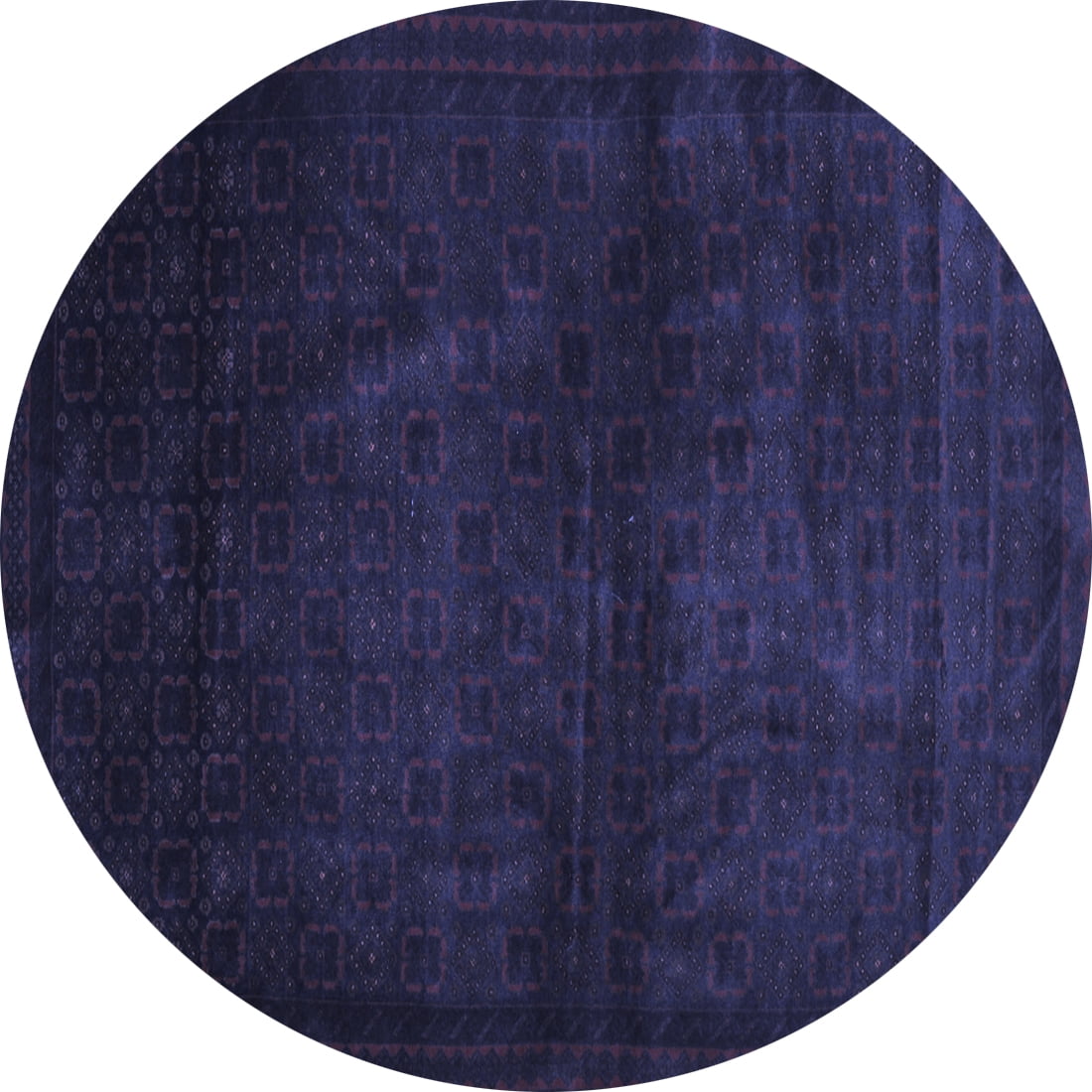 Ahgly Company Indoor Round Abstract Blue Contemporary Area Rugs, 5 ...