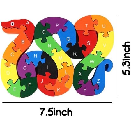 Alphabet Jigsaw Puzzle Building Blocks Animal Wooden Puzzle , Wooden ...