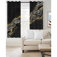 Black Gold Marble Blackout Curtains 2 Panels, Grey Luxury Modern ...
