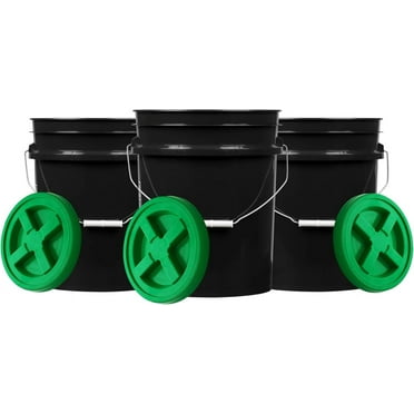 House Naturals Black 5 gal Food Grade Plastic Bucket Pail Container ...