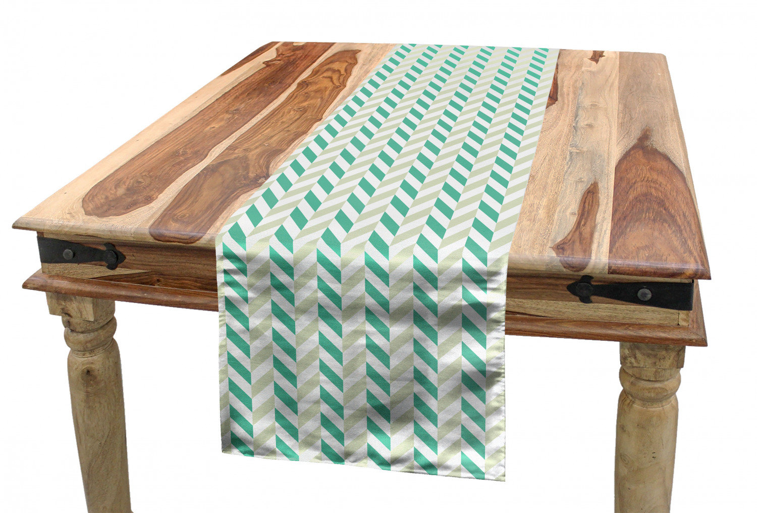 Chevron Table Runner, Chevron Herringbone Pattern Springtime Freshness ...