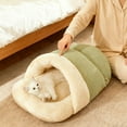 Soft Slipper Cat Bed for Indoor Cats - Cozy Warm Pod with Support and ...