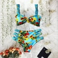 2024 Bikini Floral Ruffled Bikini Set Women V Neck High Waist Two Piece