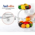 2 Tier Metal Wire Fruit Basket with Banana Hanger, Detachable Basket ...