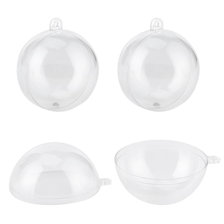Cergrey 10 Pairs Fillable Clear Plastic Ball DIY Wedding Christmas ...