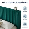 Sifurni Queen Size Velvet Platform Bed Frame with Vertical Channel ...
