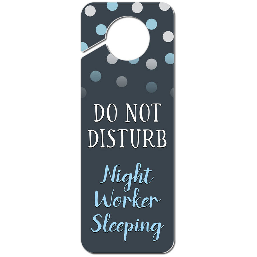 Do Not Disturb Night Worker Sleeping Plastic Door Knob Hanger Sign ...