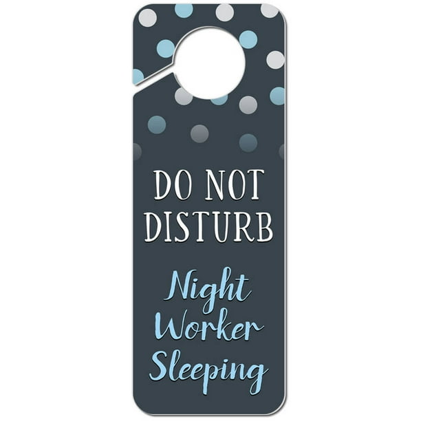 Do Not Disturb Night Worker Sleeping Plastic Door Knob Hanger Sign ...