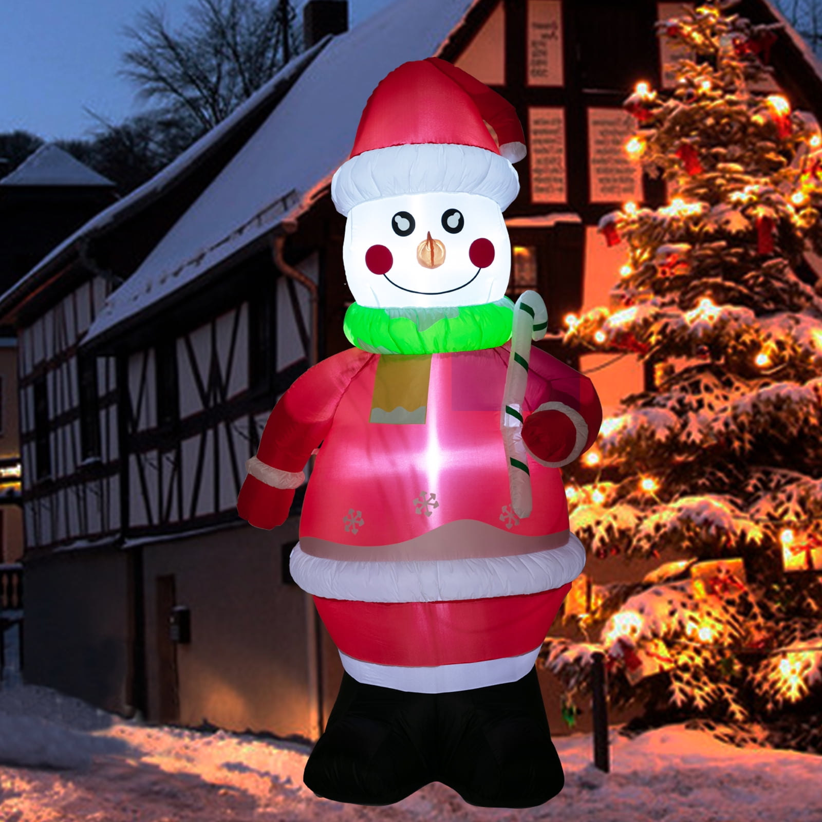 Shininglove 7ft Christmas Inflatables Snowman Outdoor Yard Decorations
