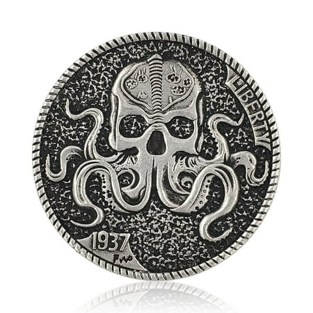 Rare Antique 1937 Eight Foot O-ctopus Silver Skull Silver Coin ...