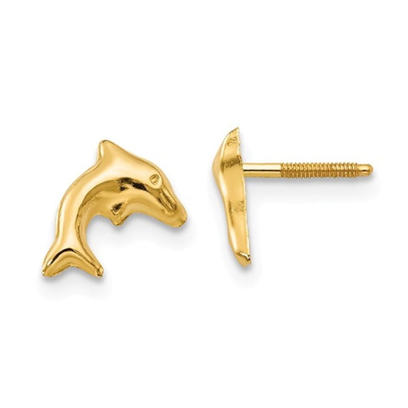 Click here for Gem And Harmony 14k Yellow Gold Baby Dolphin Earri... prices