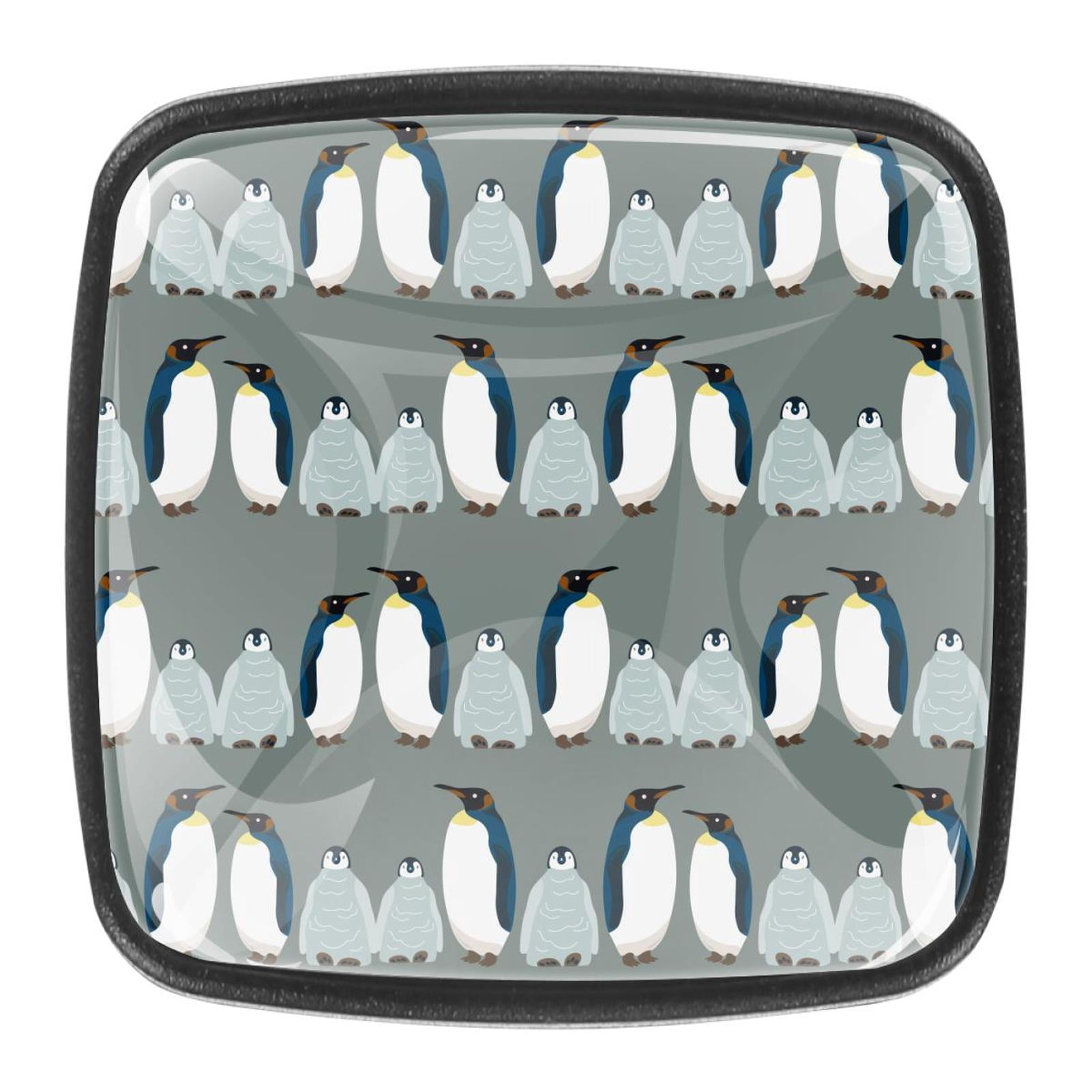 4 Pcs Square Cabinet Handle Cupboard Knob Drawer Pulls Handle Penguin ...