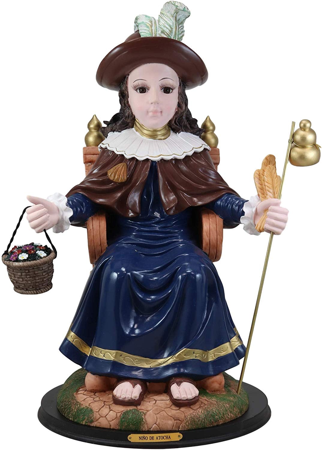 Large 19"H Roman Catholic Santo Nino De Holy Infant Of Atocha On Throne ...