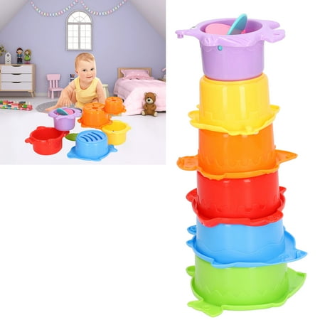 Stacking Cups Toy, Cartoon Fish Shape Plastic Stacking Cups Develop ...