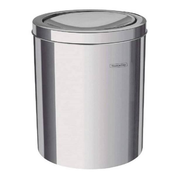Basurero Inox C/Tapa Basc. Swing 5L Tramontina gris | Bodega Aurrera en línea