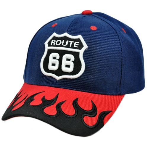 Historic Route 66 Highway America Hat Cap Rogers Fire Flames Mother ...
