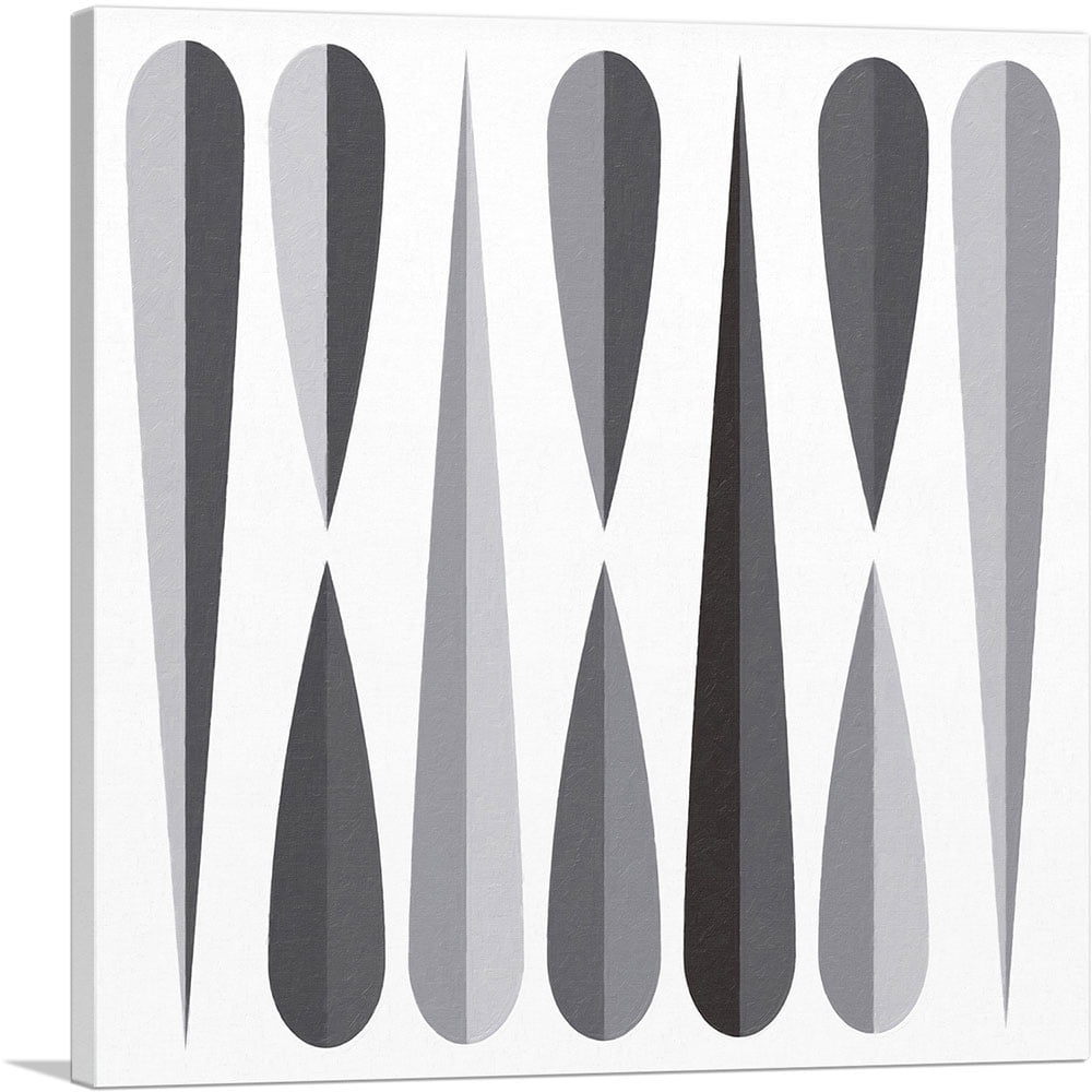 ARTCANVAS Mid-Century Modern Gray Spikes Canvas Art Print - Size: 36" x ...