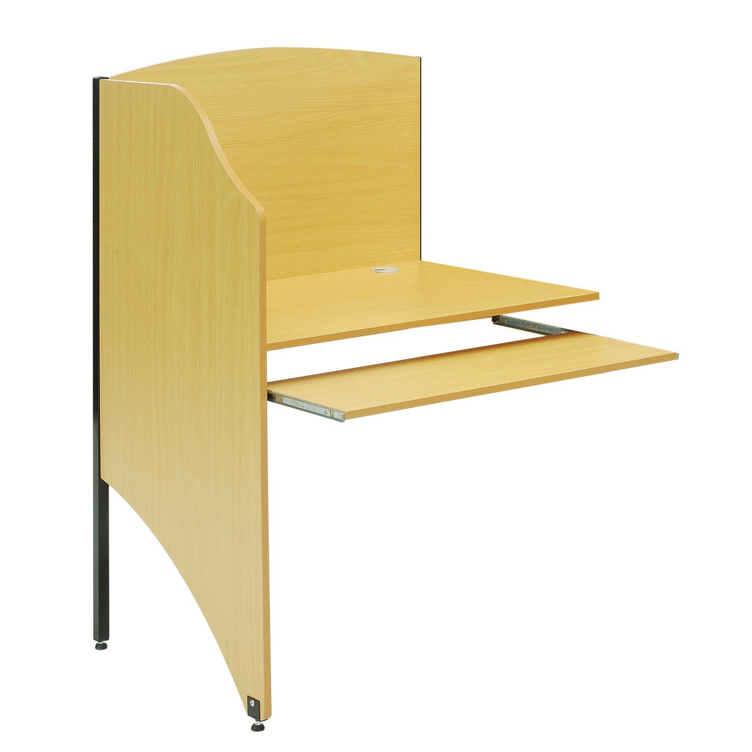 Privacy Study Carrel Add-On Unit, Teak, 32-1/4"W x 24-1/2"D x 48"H ...