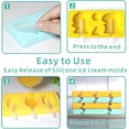 Kids Cartoon Popsicle Molds - 4 Pack, 10-Cavity Food-Grade Silne Ice ...