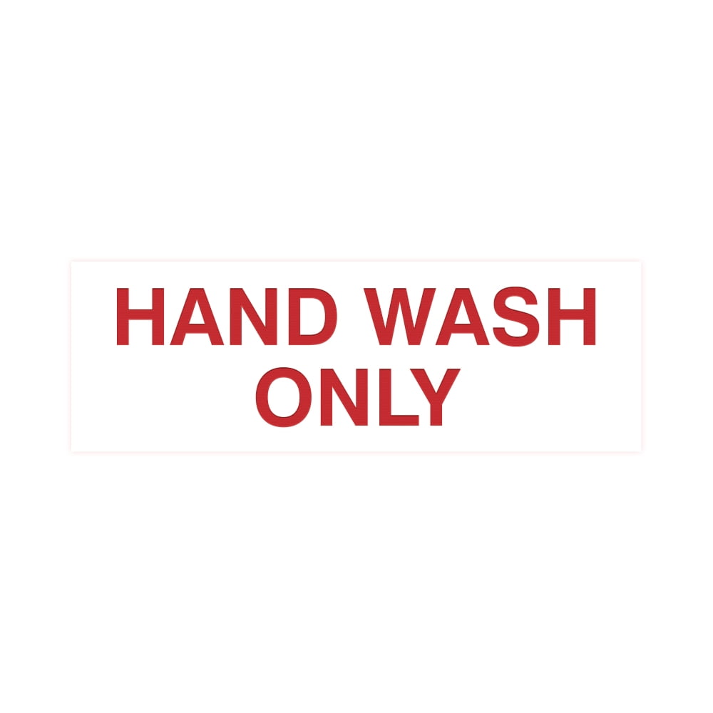 Basic Hand Wash Only Sign (White/Red) - Medium - Walmart.com